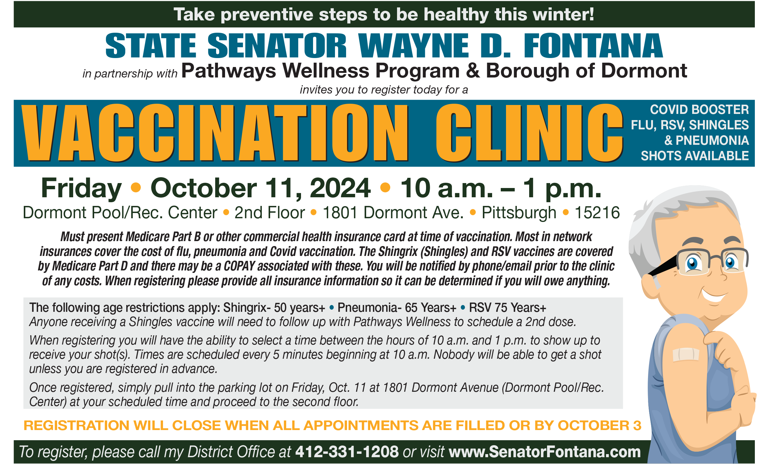 Fontana-VaccinationClinic - State Senator Wayne Fontana